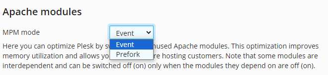 How Can I Switch The Mpm Mode For The Apache Web Server In Plesk Support Cases From Plesk