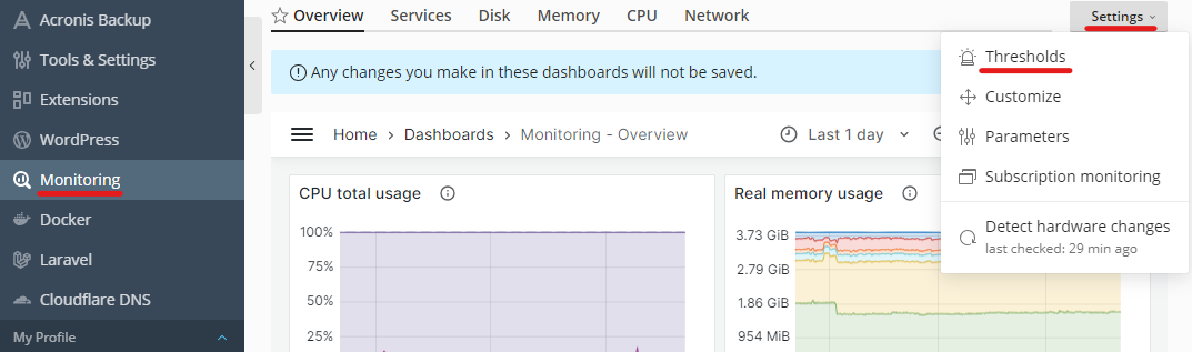 How To Configure Monitoring Notifications About Disk Usage Overuse In Plesk Support Cases 