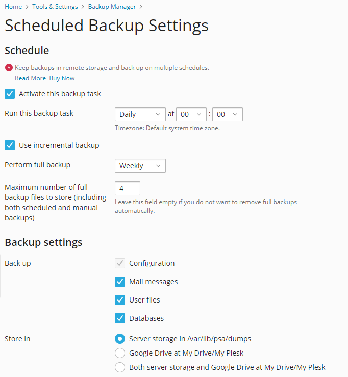 How To Manage Scheduled Local Automatic Backup Tasks In Plesk Support Cases From Plesk