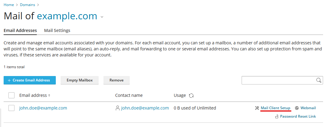 How to configure a mail client for a mailbox created in Plesk? – Plesk