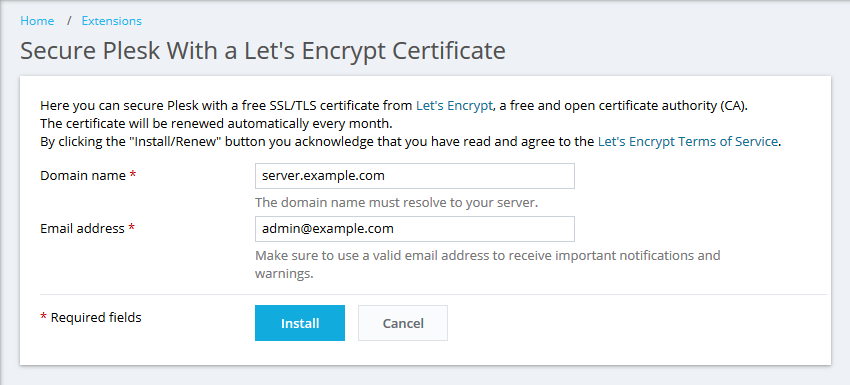 How to secure Plesk mail server with an SSL certificate (Let's Encrypt / other certificate ...