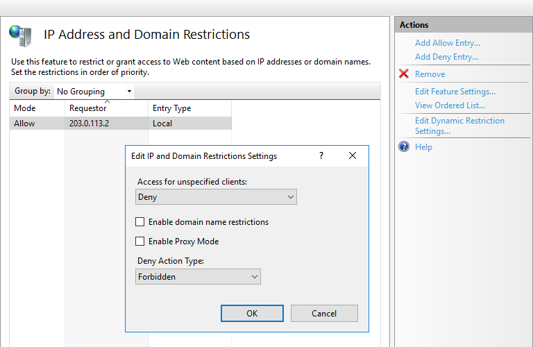 How to allow/restrict connections from an IP address to a website ...