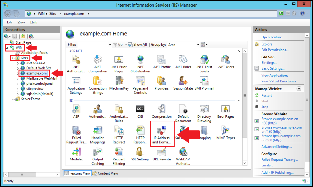 How To Allowrestrict Connections From An Ip Address To A Website Hosted In Plesk On Windows